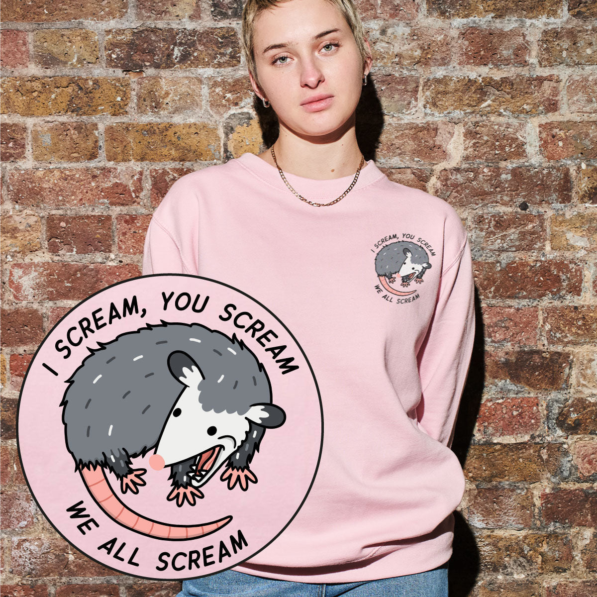 We All Scream Possum Sweatshirt (Unisex) | Sassy Spud