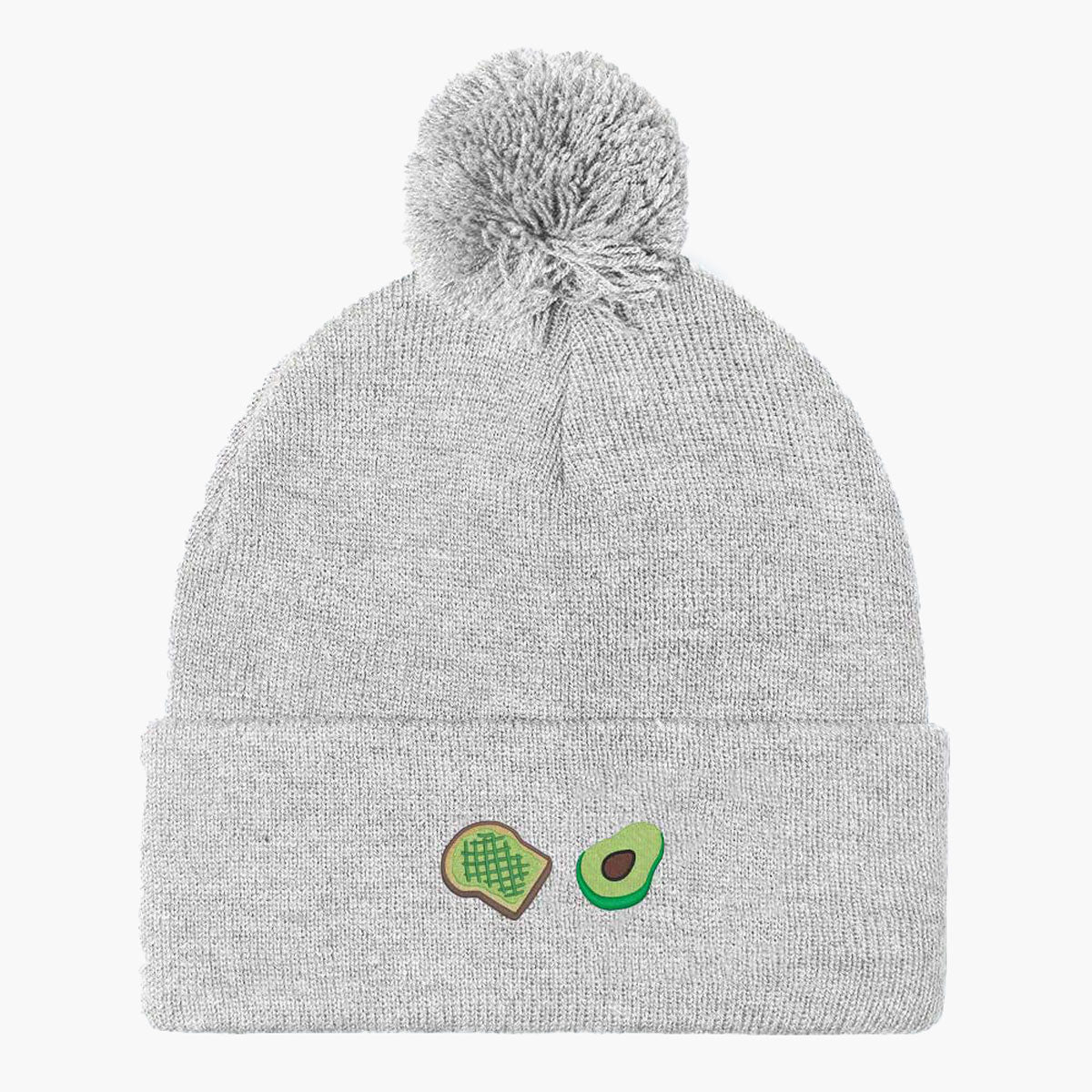 Avocado Toast Embroidered Pom Pom Beanie