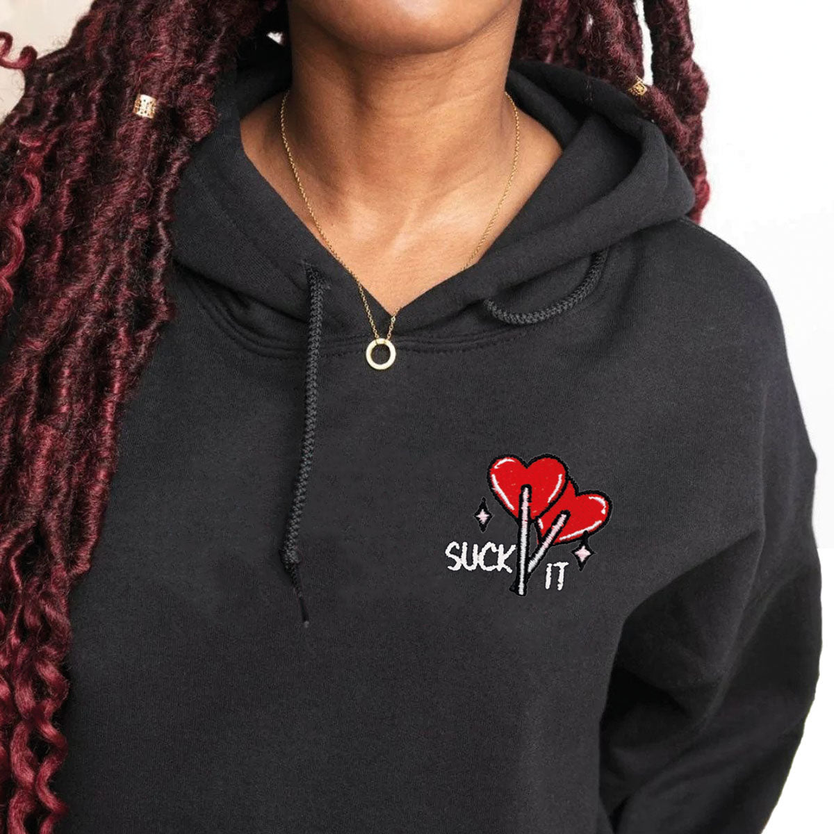 Suck It Lollipop Embroidered Hoodie (Unisex) | Sassy Spud